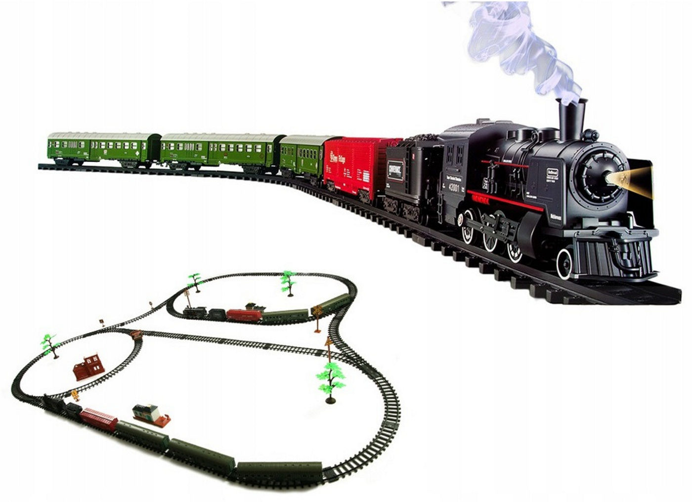 Circuit electric cu tren idealSTORE Rail Classic Train, Include locomo ...